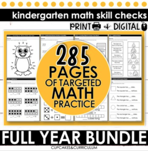 K-5 Math Skill Checks for the Entire Year • Cupcakes & Curriculum