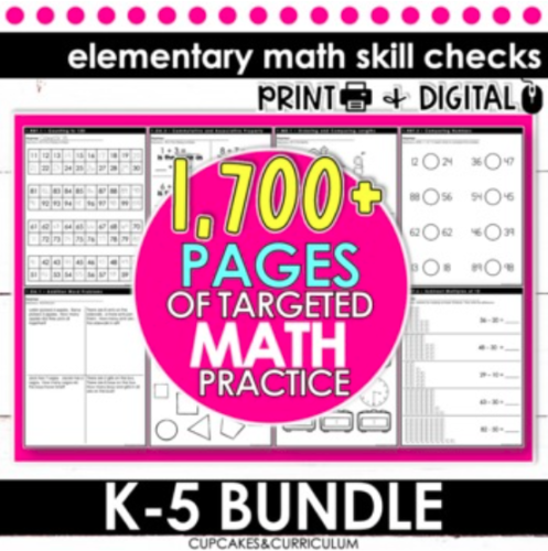 K-5 Math Skill Checks for the Entire Year • Cupcakes & Curriculum