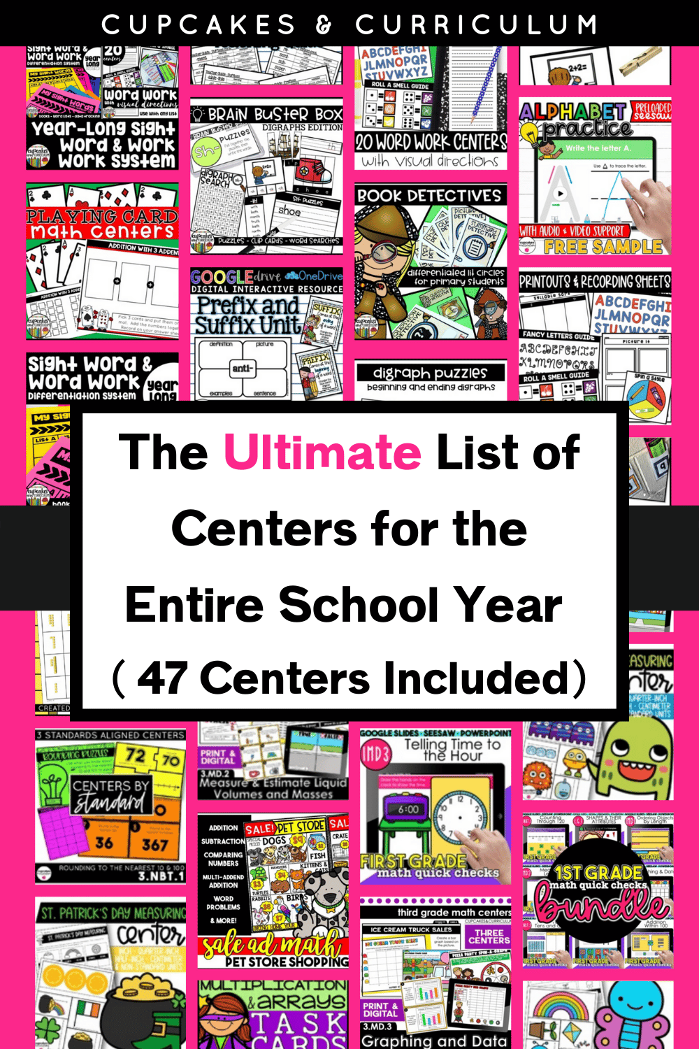 The Ultimate List of Centers for the Entire School Year ( 47 Centers ...