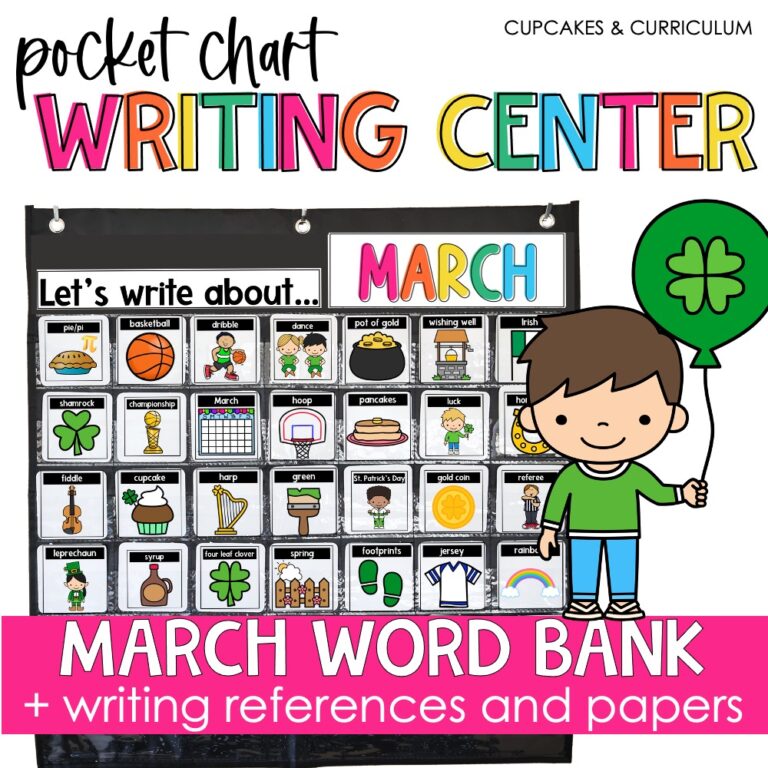 St. Patrick's Day Writing Center for March Vocabulary Words • Cupcakes ...
