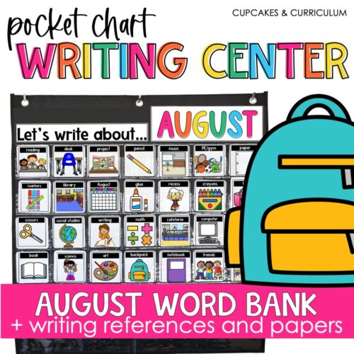 Back to School Writing Center for August Vocabulary Words and August ...