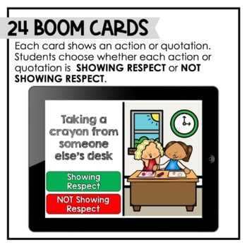Respect: Examples and Non-Examples | Boom Cards • Cupcakes & Curriculum