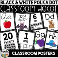 Classroom Decor: Black and White Polka Dot [Alphabet and Number Posters ...