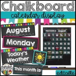 Chalkboard Calendar Set EDITABLE • Cupcakes & Curriculum