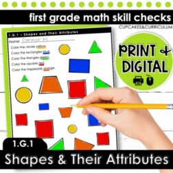 Shapes and Their Attributes Worksheets First Grade Math 1.G.1 ...