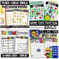 Math Bingo Game Bundle • Cupcakes & Curriculum