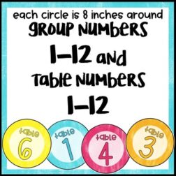 Black and Brights Classroom Decor Table and Group Numbers • Cupcakes ...