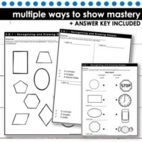 2D and 3D Shapes Worksheets Second Grade Math 2.G.1 • Cupcakes & Curriculum