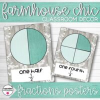 Farmhouse Chic Classroom Decor Fractions Posters • Cupcakes & Curriculum