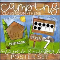 Camping Theme Number and Shape Posters • Cupcakes & Curriculum