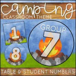 Camping Theme Table and Student Number Labels • Cupcakes & Curriculum