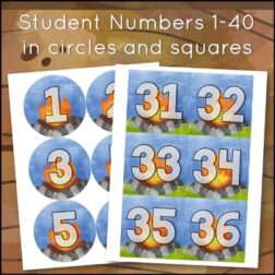 Camping Theme Table and Student Number Labels • Cupcakes & Curriculum