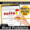 Addition and Subtraction Word Problems Worksheets Kindergarten Math K ...
