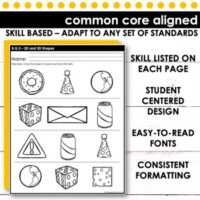 2D & 3D Shapes Worksheets Kindergarten Math K.G.3 • Cupcakes & Curriculum