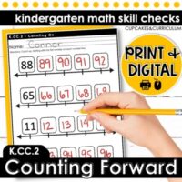 Counting Forward Worksheets Kindergarten Math K.CC.2 • Cupcakes ...