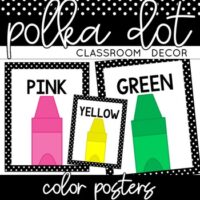 Color Posters | Black and White Polka Dot Classroom Decor • Cupcakes ...
