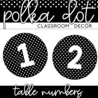 Table Numbers | Black and White Polka Dot Classroom Decor • Cupcakes ...