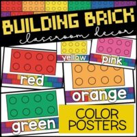 Color Posters | Building Block Classroom Decor LEGO Inspired • Cupcakes ...