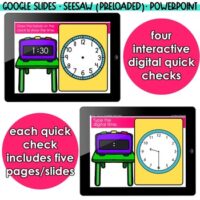 Time to the Half Hour Digital Activities for First Grade Math SeeSaw ...