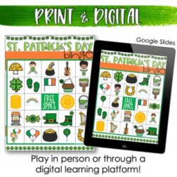 St. Patrick's Day Activity Bingo Game • Cupcakes & Curriculum