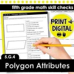 Polygons and their Attributes Worksheets for 5th Grade Math • Cupcakes ...
