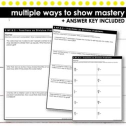 Representing Division as a Fraction Worksheets for 5th Grade Math ...