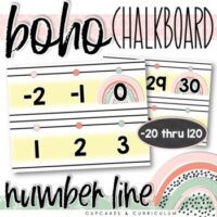 Boho Chalkboard Number Line | Boho Classroom Decor • Cupcakes & Curriculum