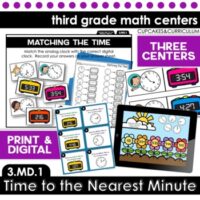 Telling Time Math Centers | 3.MD.1 • Cupcakes & Curriculum