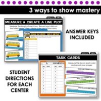 Measuring to the Quarter Inch and Line Plots Math Centers | 3.MD.4 ...
