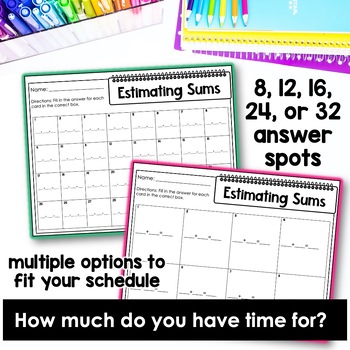 Estimating Sums Task Cards • Cupcakes & Curriculum
